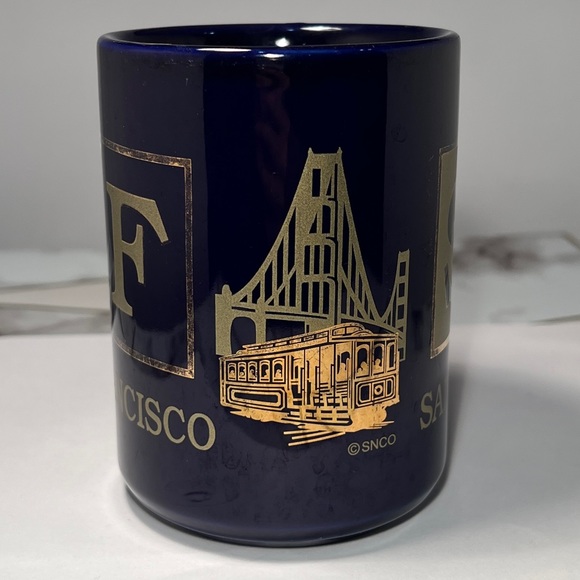 SNCO | Dining | Vintage Snco San Francisco Cobalt Blue Gold Gilding 45 ...